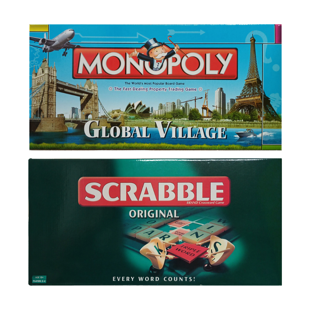 Monopoly Global Village / Scrabble Original (Classic Family Board Games ...