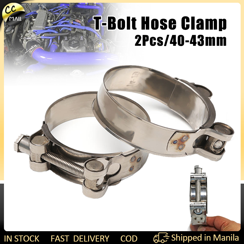 2Pcs T-Bolt Hose Clamps 304 Stainless Steel Hardware Sealing Pipe Clip ...