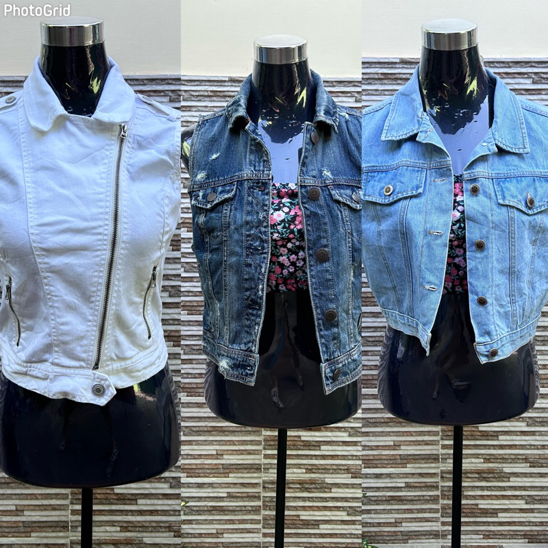 Preloved Denim Vest For Women/Chaleko For Women | Shopee Philippines
