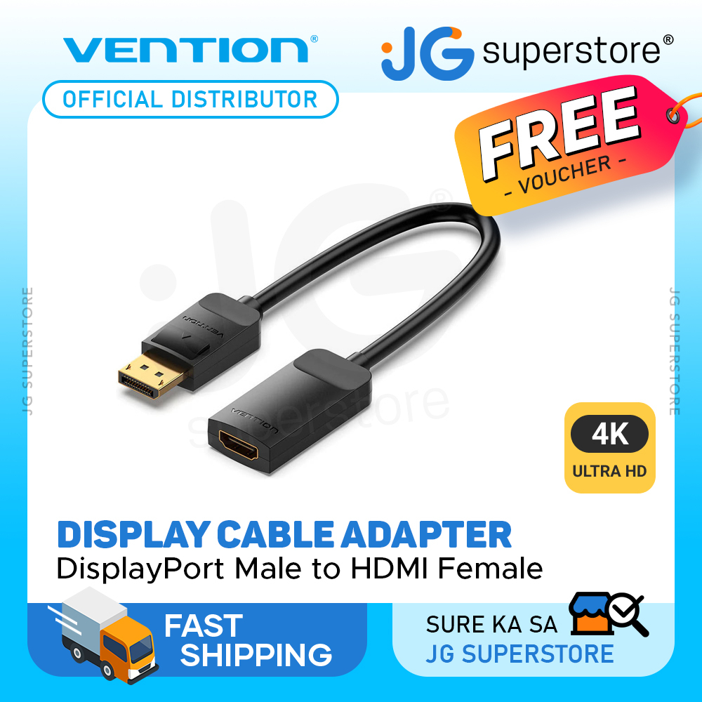 Vention 4K 60Hz UHD DisplayPort Male to HDMI Female Unidirectional Cable Adapter | Shopee ...