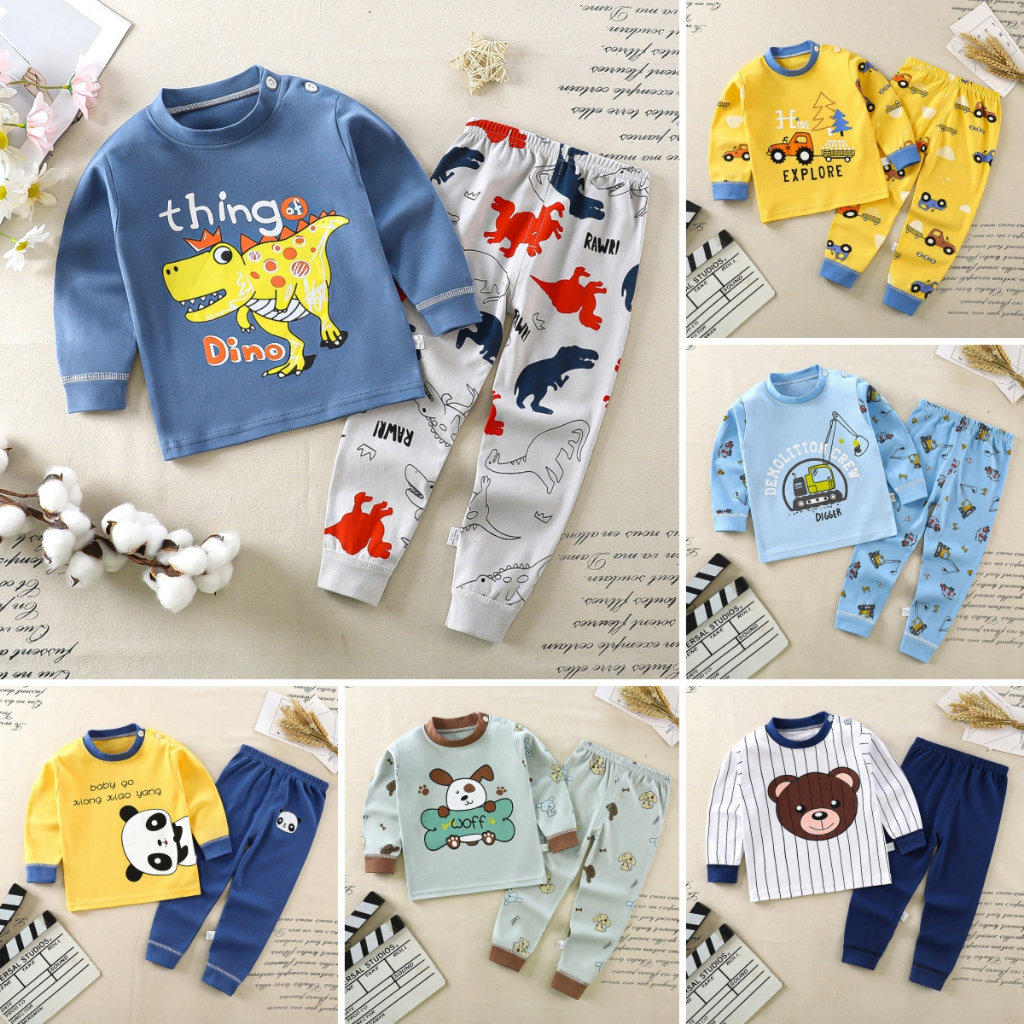 Baby Boys Pajamas Set with Long Sleeves & Long Pant for 0-5yrs Kids ...