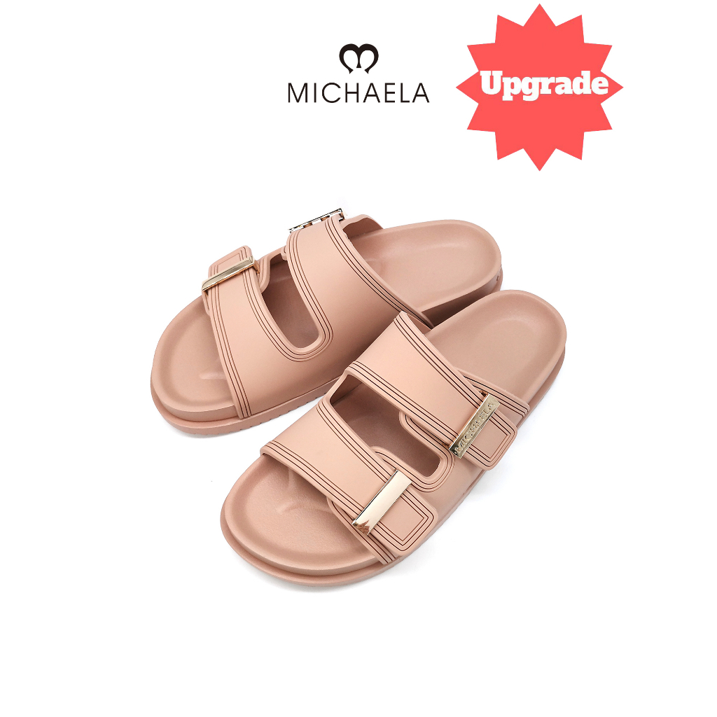 MICHAELA Chic Flat Sandals Soft Comfy Waterproof Slip-On Chunky Slide ...