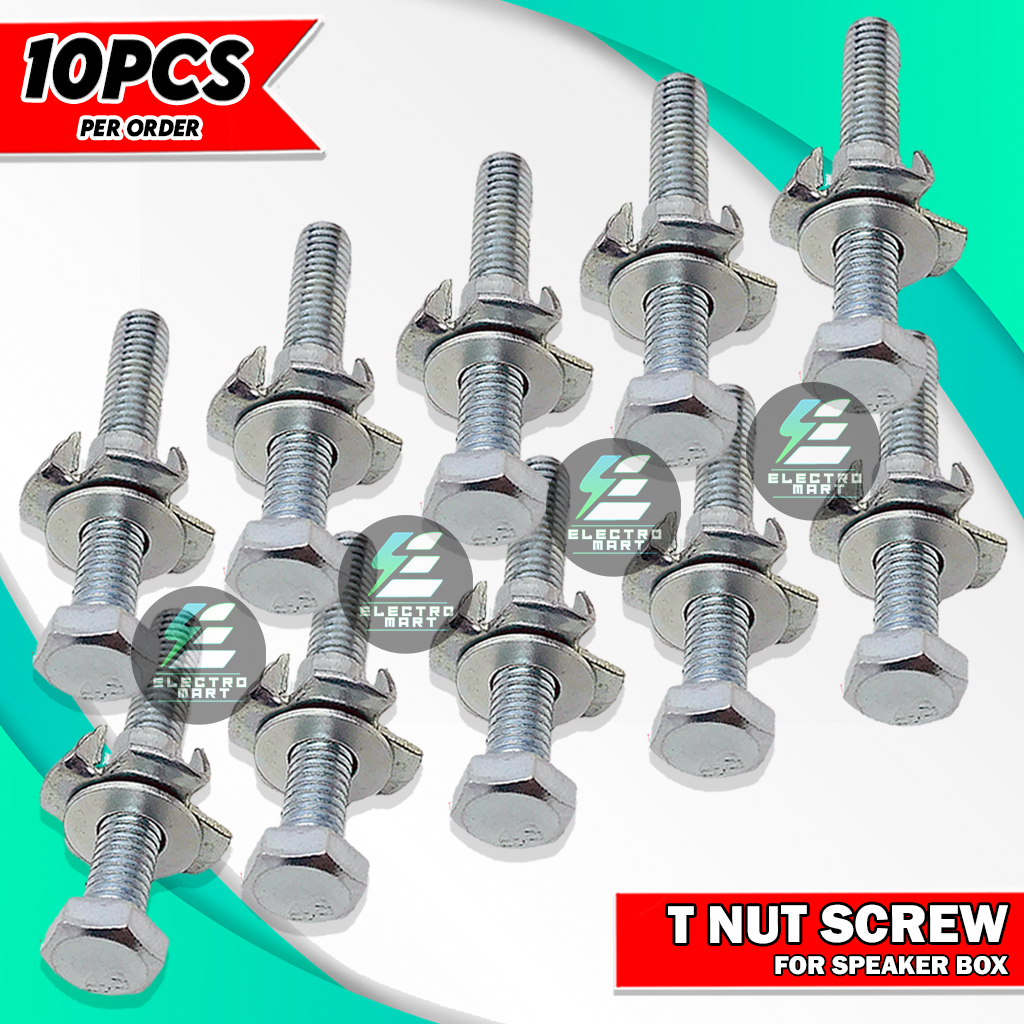 10PCS T NUT SCREW BOLT FOR SPEAKER BOX BAFFLE BOX SOUND SYSTEM FLIGHT ...