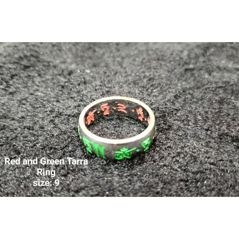 Red and Green Tara Mantra Ring (size 9) | Shopee Philippines