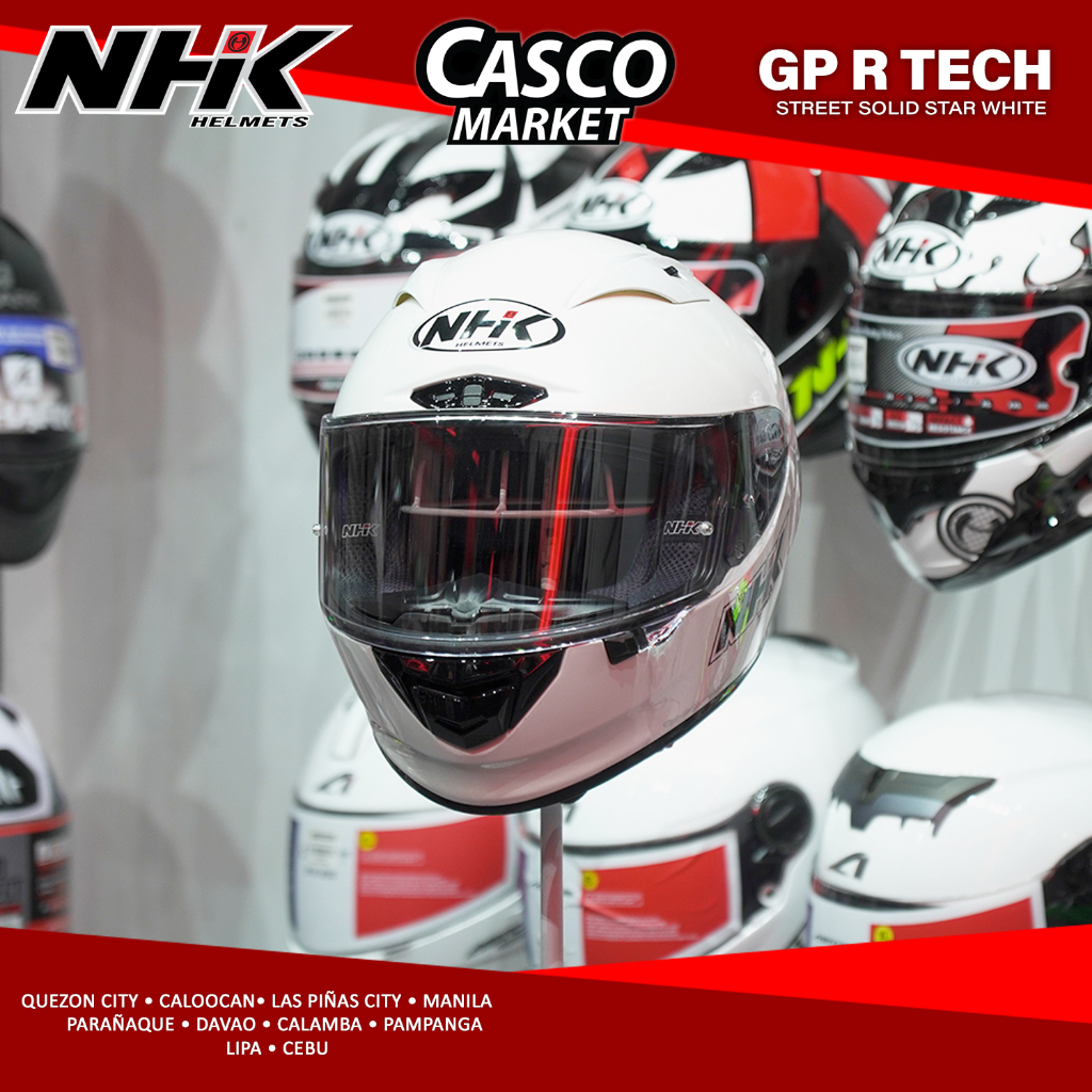 NHK GP R TECH STREET SOLID COLOR FULL FACE SINGLE VISOR HELMET | Shopee ...