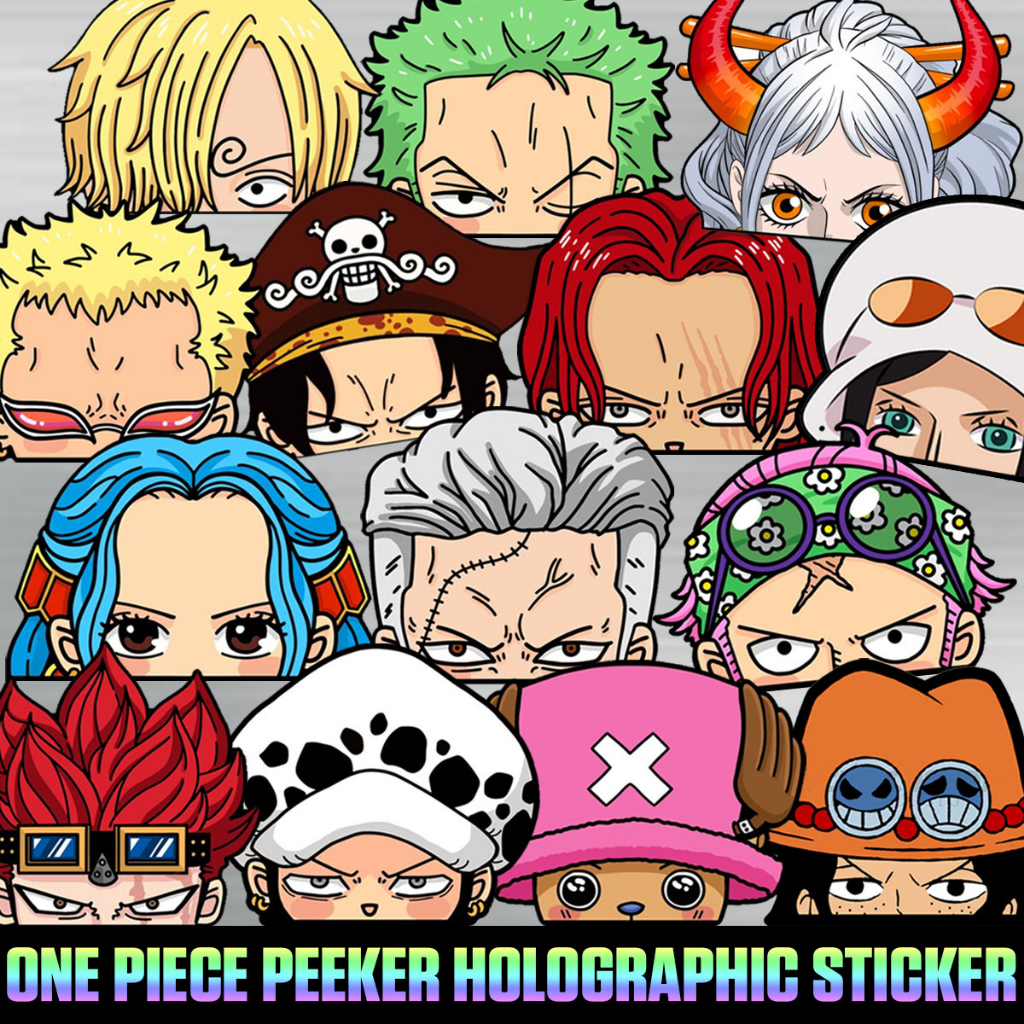 ONE PIECE PEEKER WATERPROOF STICKER HOLOGRAPHIC ANIME DIE-CUT Zorro ...