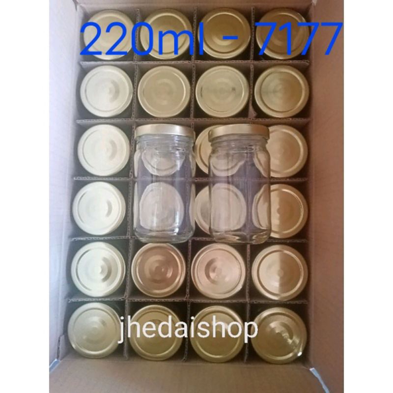 220ml empty glass jar, 24pcs per box with free plastic seal 7177 code ...