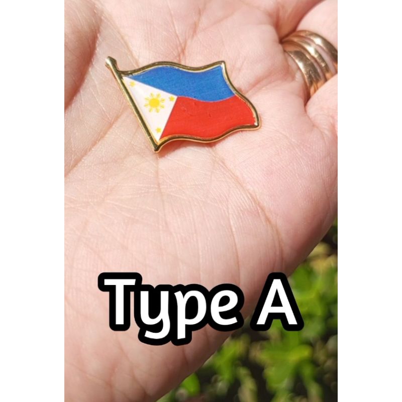PHILIPPINE FLAG COLLAR PIN - LACQUER POLISHED AND WITH METAL CLUTCH PIN ...