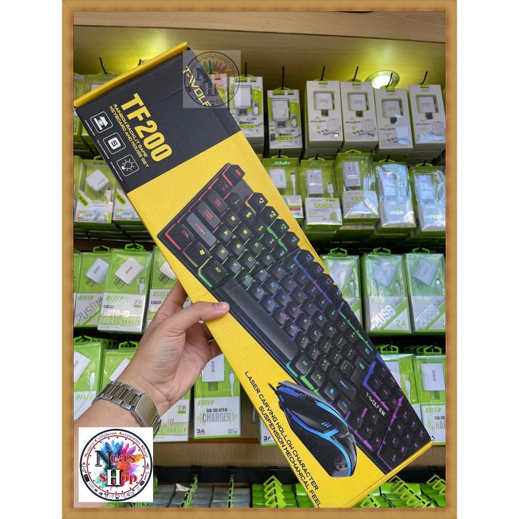 T Wolf Tf200 Rainbow Led Gaming Keyboard And Mouse Combo Bundle Set Shopee Philippines