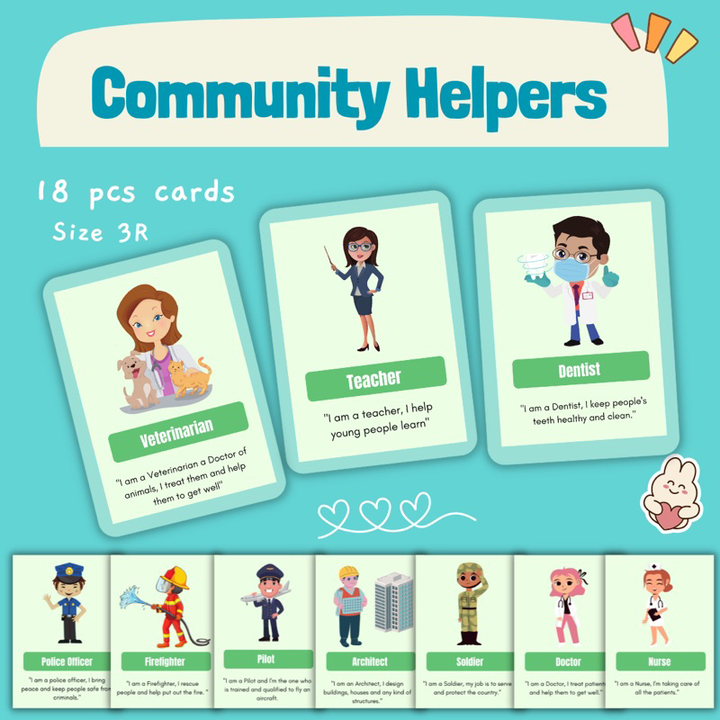 community helper identification educational flashcards laminated ...