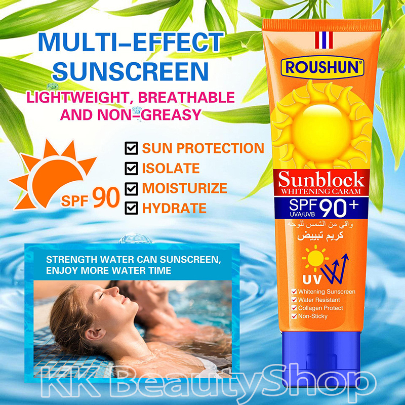 Sunblock High SPF 90+ Whitening Cream Isolation UV Protection ...