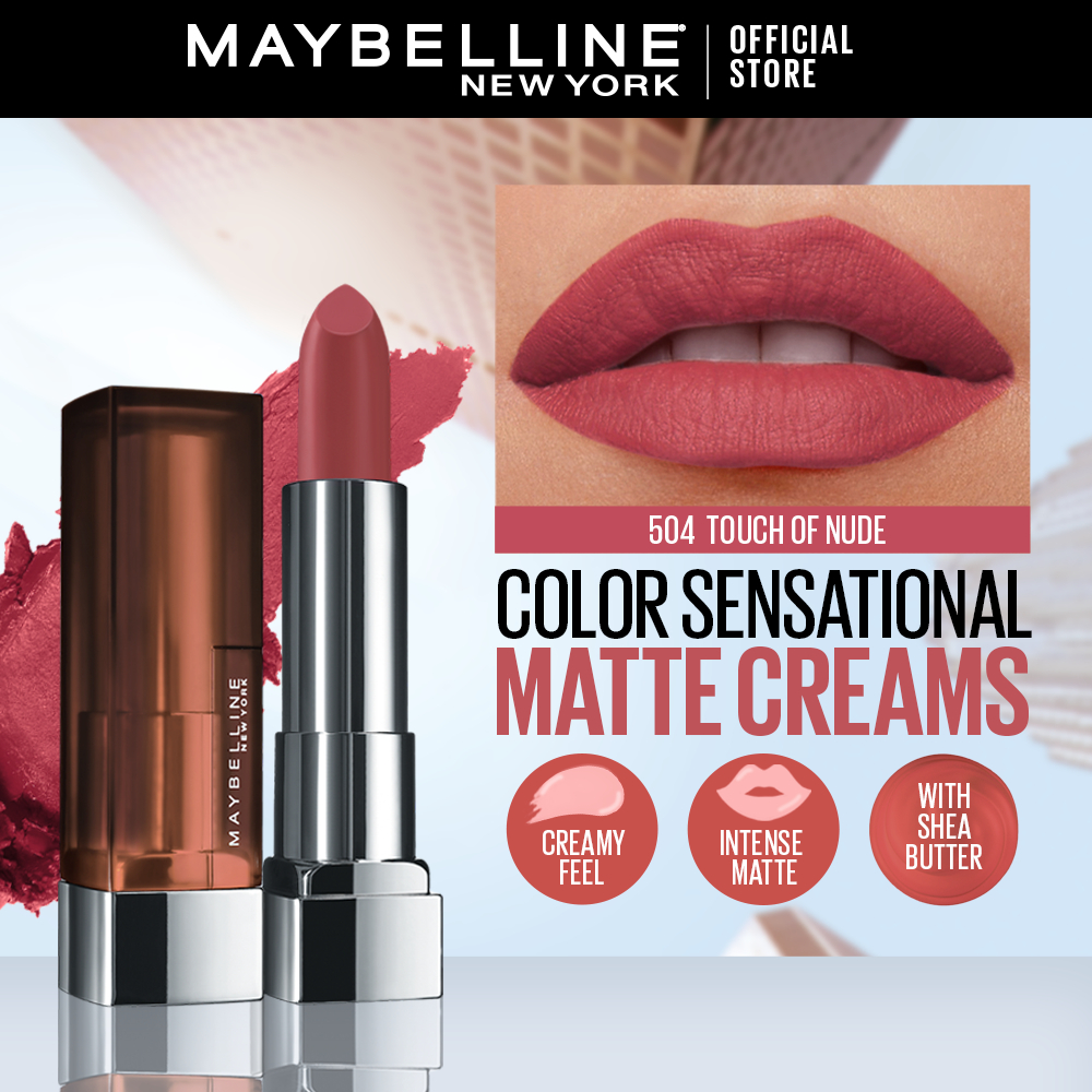 Maybelline Color Sensational Matte Creams Lipstick - Long lasting ...