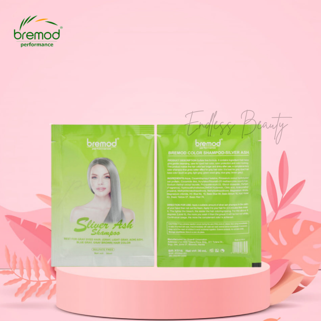 Bremod Hair Purple/Silver Ash Shampoo 30 ml color protection and color ...