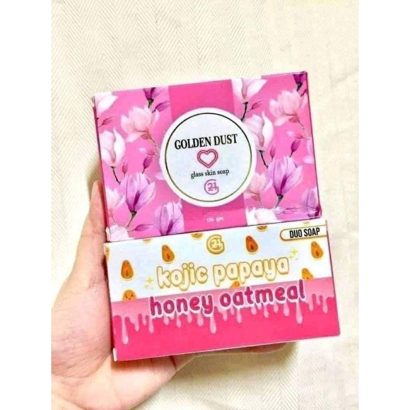 G21 DUO SOAP + GOLDEN DUST (GLASS SKIN SOAP) with freebies | Shopee ...