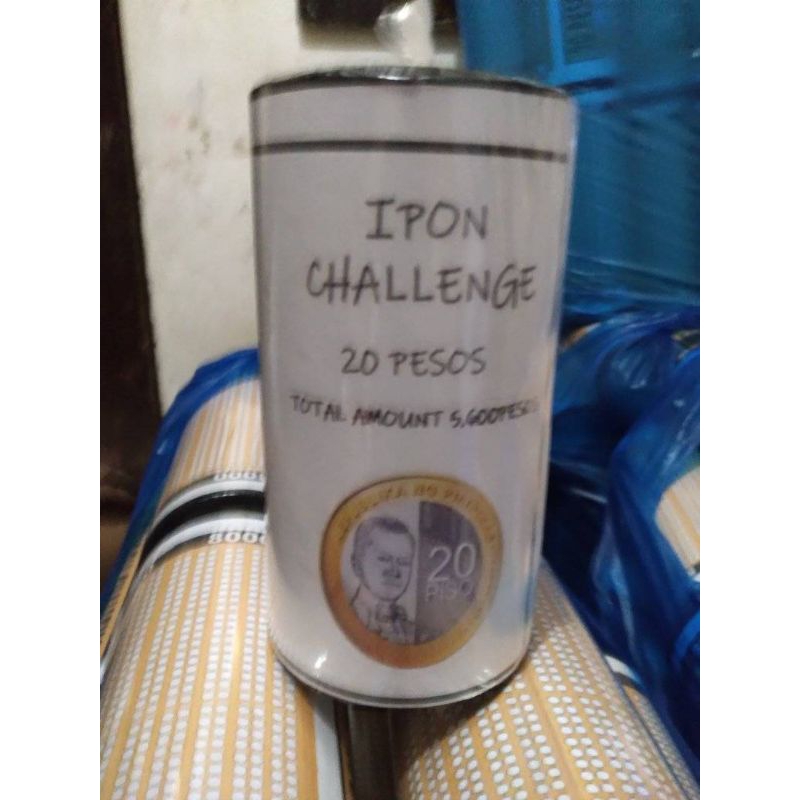 ipon challenge 20peso coin total of 5600 6inches hard tube alkansya ...