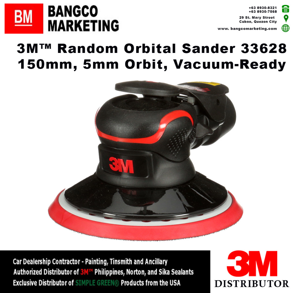 3M™ Random Orbital Sander 33628, 150mm, 5mm Orbit, Vacuum-Ready | Shopee Philippines