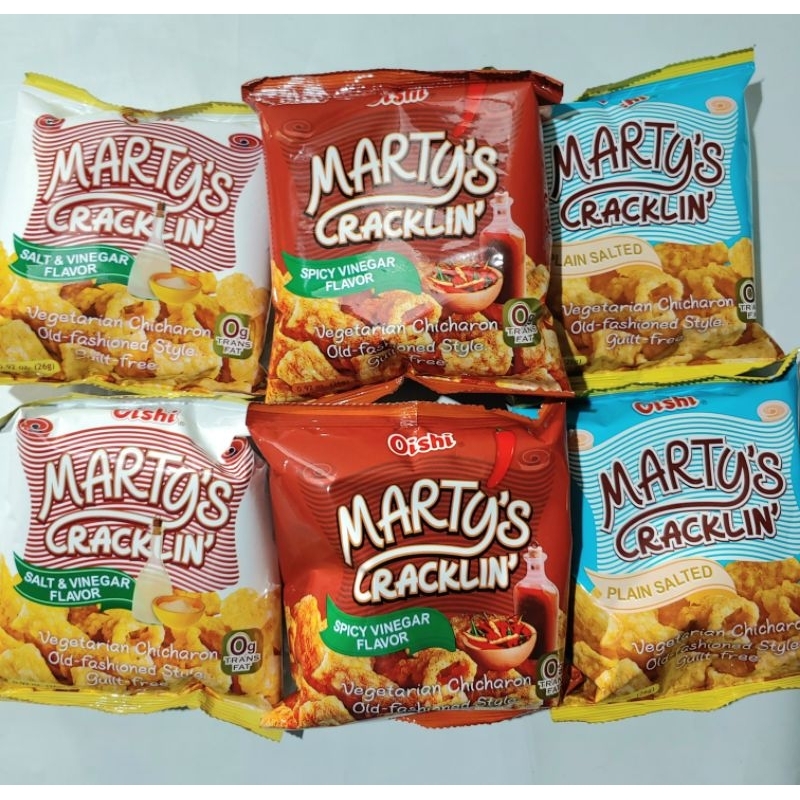 2 Packs each Oishi Martys 26g(Salt&Vinegar, Spicy Vinegar, Plain Salted ...