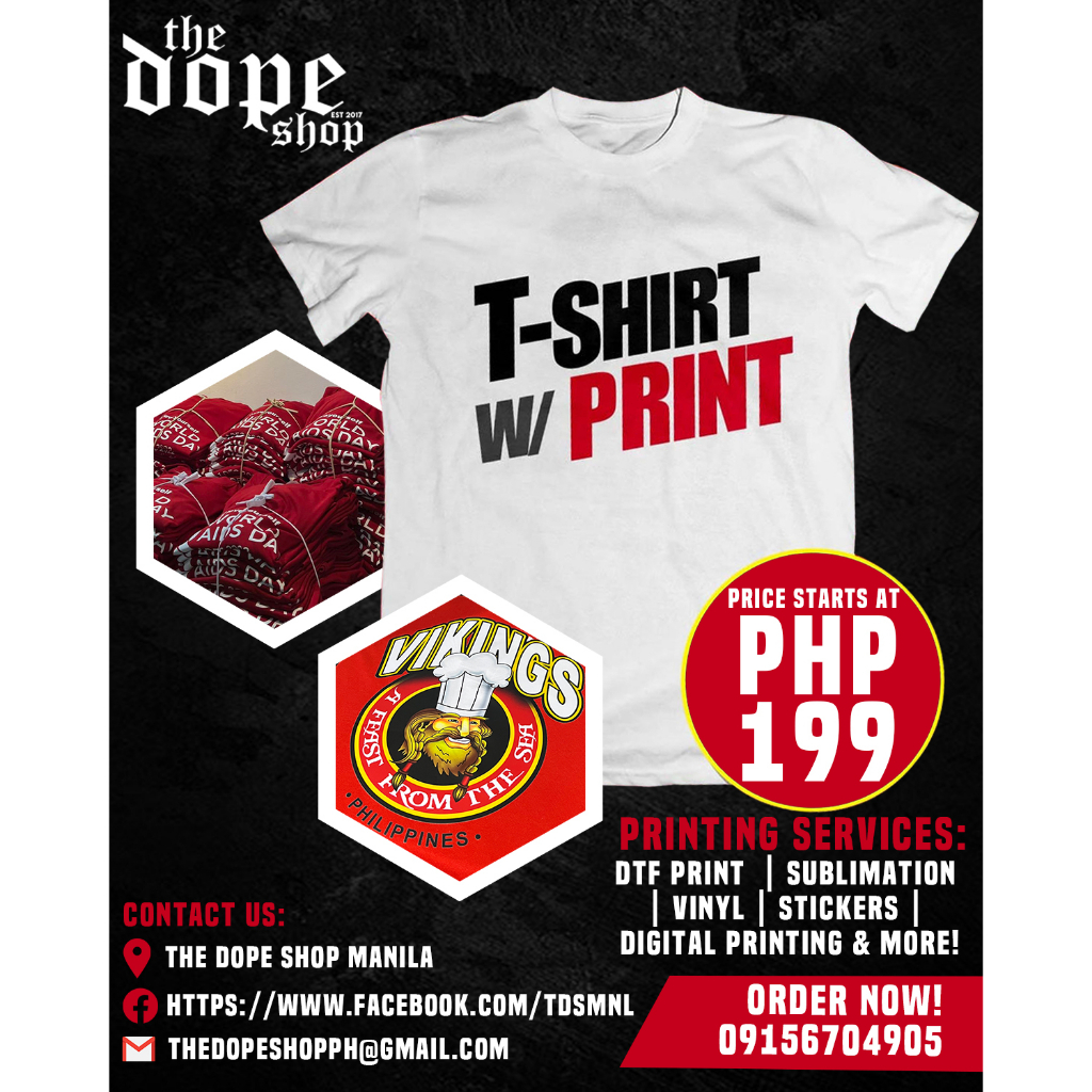 DTF ( Direct to Film ) Customize Shirt Printing The Dope Shop | Shopee ...
