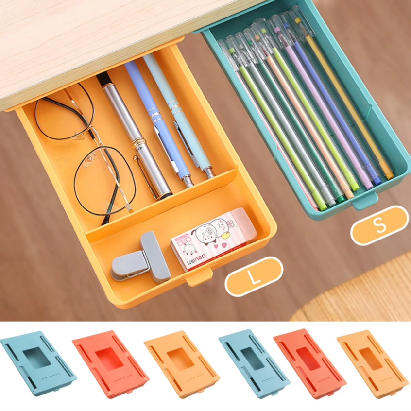 Self Stick Pencil Tray Desk Table Storage Drawer Organizer Box Under ...