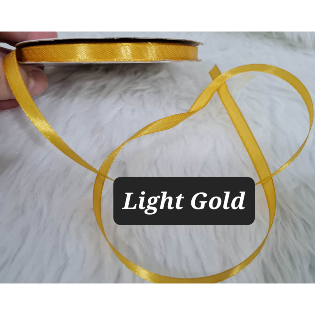LIGHT GOLD Satin Ribbons Double Edge | Shopee Philippines