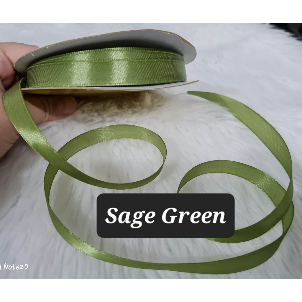 SAGE GREEN Satin Ribbons Double Edge | Shopee Philippines