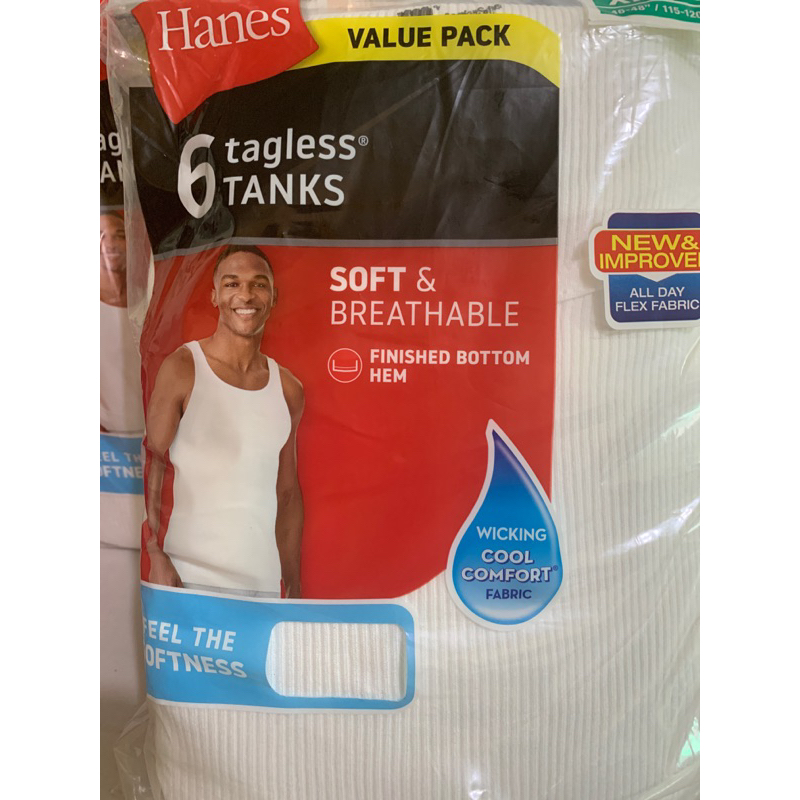 Hanes tagless Tanks 6pcs in 1 pack Original bought in U.S | Shopee ...