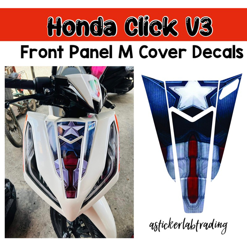 HONDA CLICK V3 FRONT PANEL M COVER DECALS/STICKER PRINTED LAMINATED ...