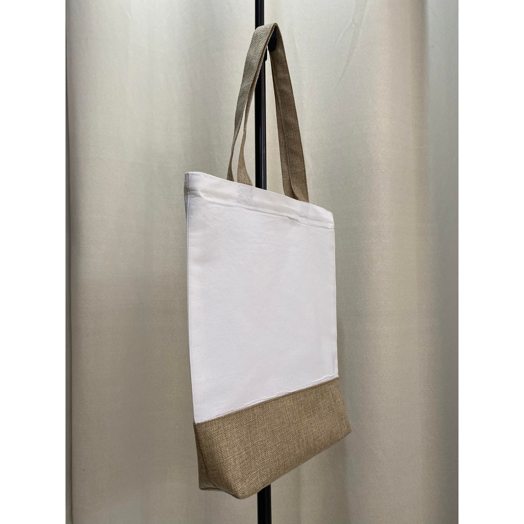 Plain Jute and Katsa Tote Bag Linen Burlap Grocery Shopping Bag ...