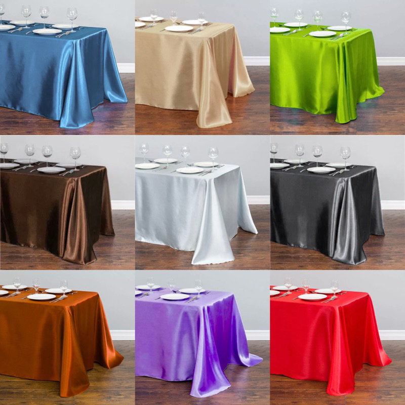 TABLE CLOTH SILK Satin Shiny Table Cloth | Shopee Philippines