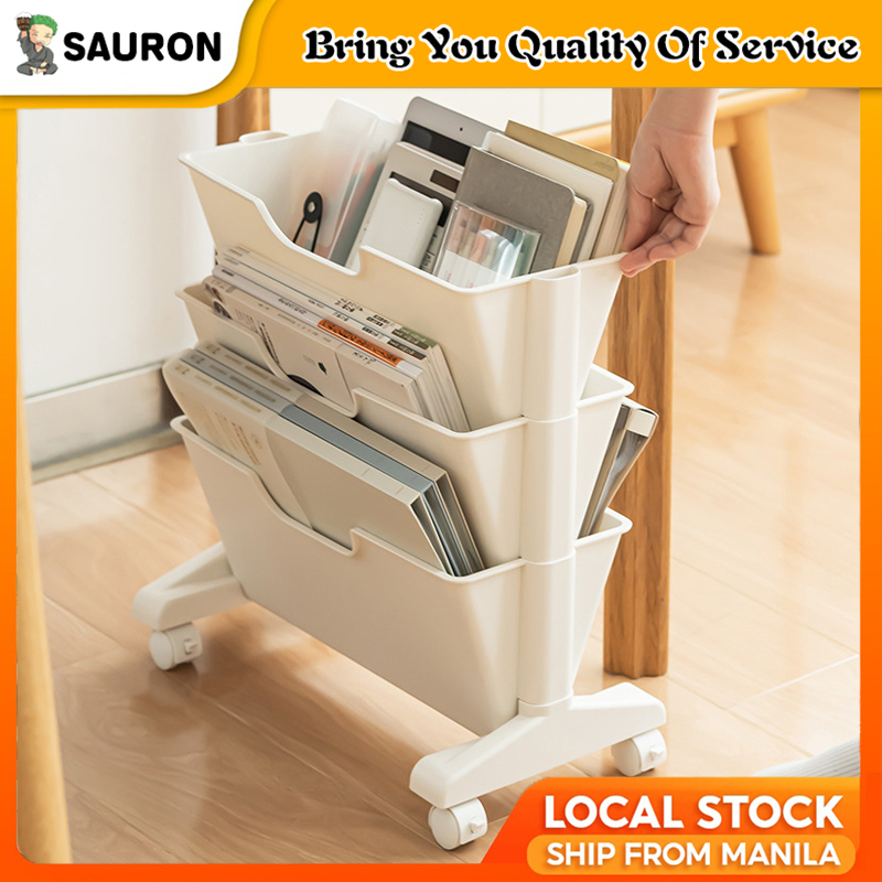 Multi-layer Books Organizer Rack Movable Under the Table Bookshelf with ...