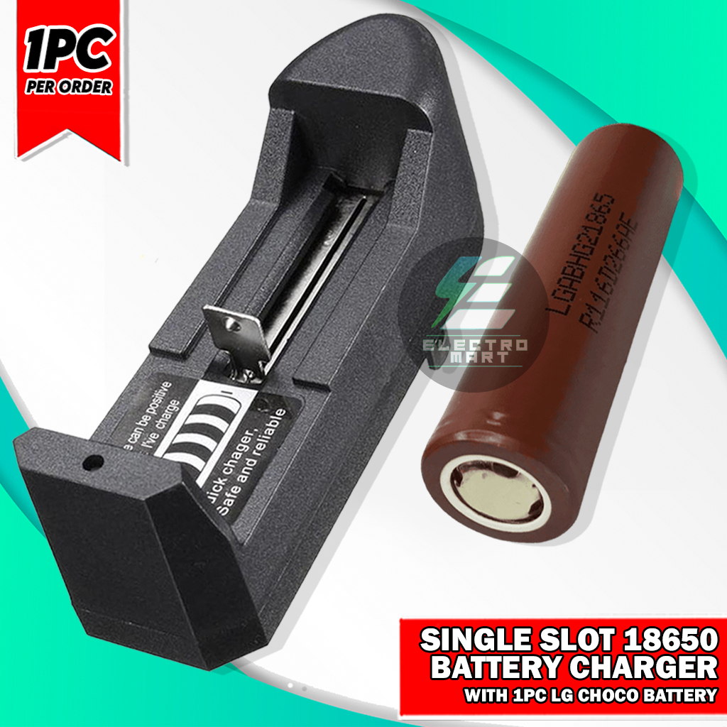 LG CHOCO 18650 Rechargeable battery w/ Universal Li-Ion Single Slot ...
