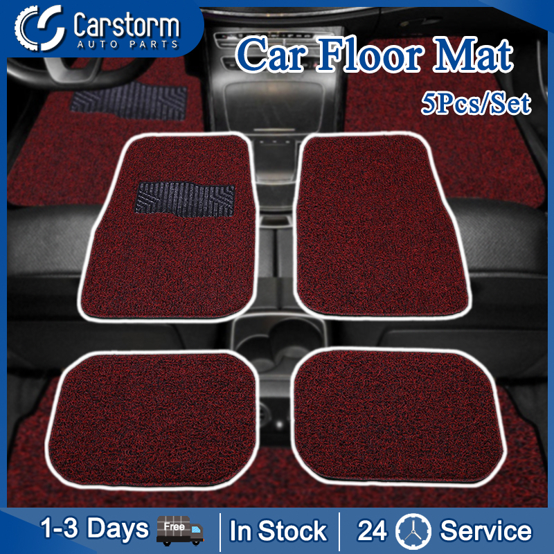 Carstorm 5 Pcs/Set Universal Car Coil Foot Pad Anti -slip PVC Floor ...