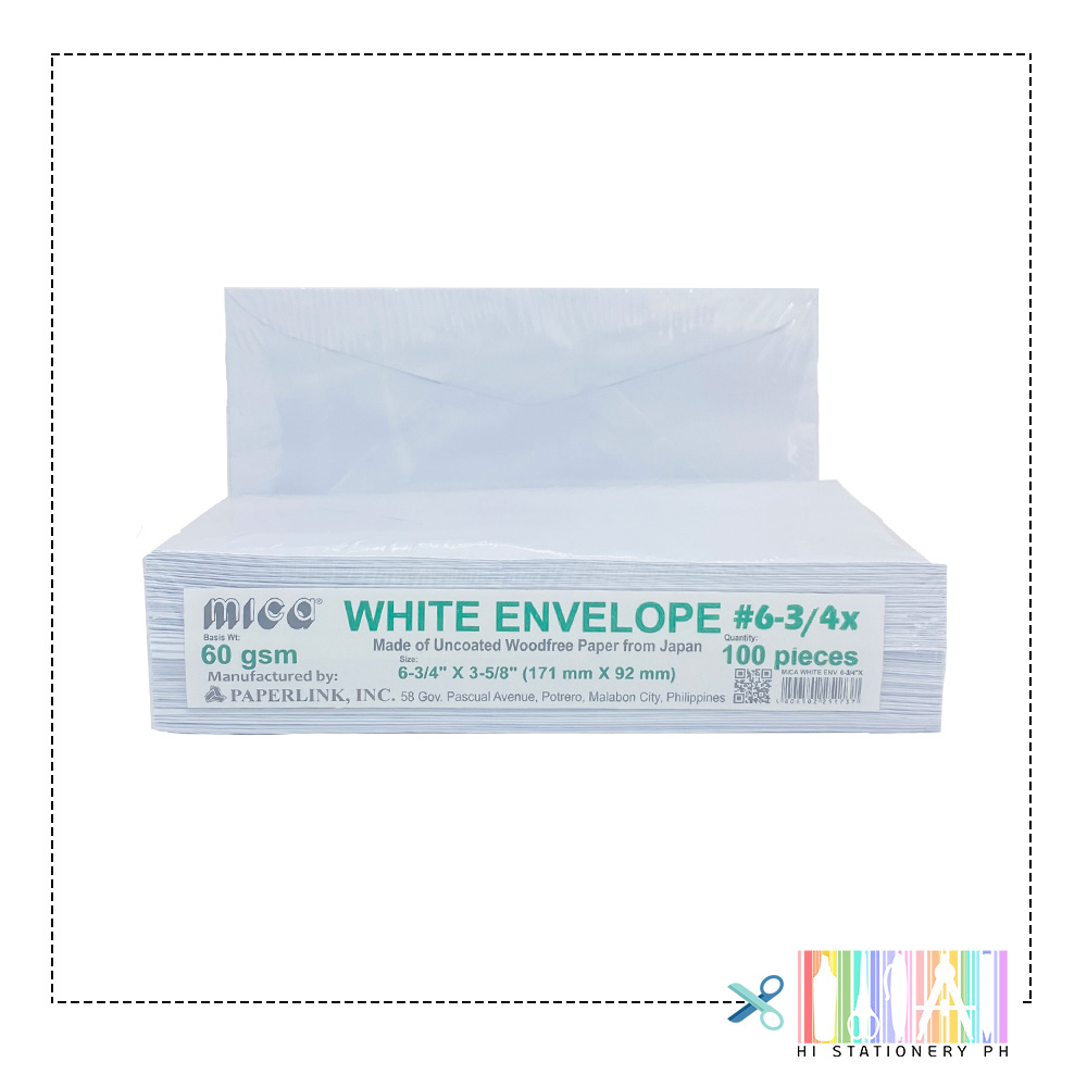 White Mailing Envelope 6 ¾ X 3 ⅝ , 4 ⅛ x 9 ½– 100pcs | Moisture Seal ...
