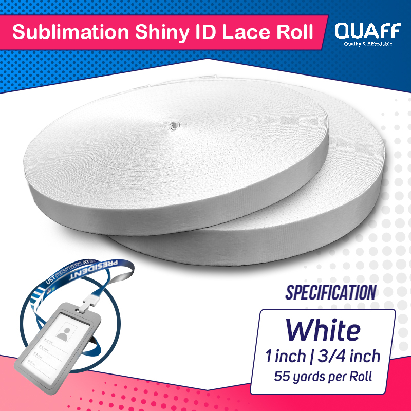 White Sublimation Printable Double-sided Shiny ID Lace / Lanyard Roll ...