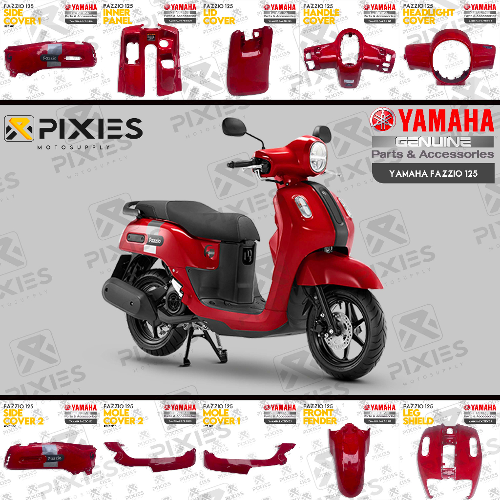 YAMAHA FAZZIO 125 SPARE PART GENUINE FAIRINGS FLARINGS KAHA PLASTIC ...