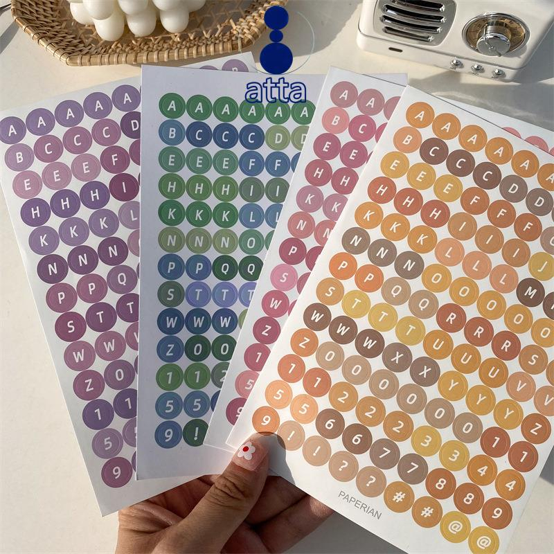 Color Alphanumeric Labels Circular Sticker 1Sheet Diary Scrapbooking ...