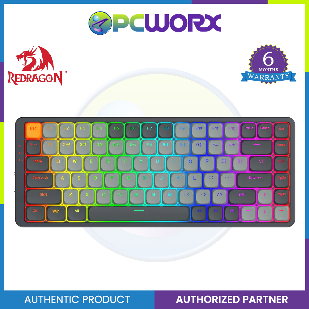 Redragon K652GG-RGB Azure 75% Low-Profile RGB Wireless Mechanical ...