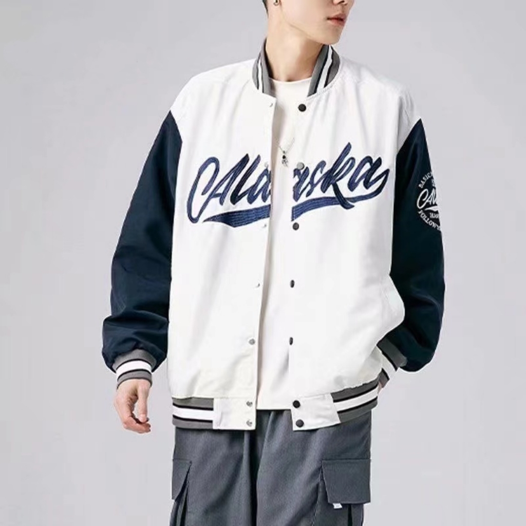 GK#Korean casual retro loose-fitting baseball suit INS embroidered ...