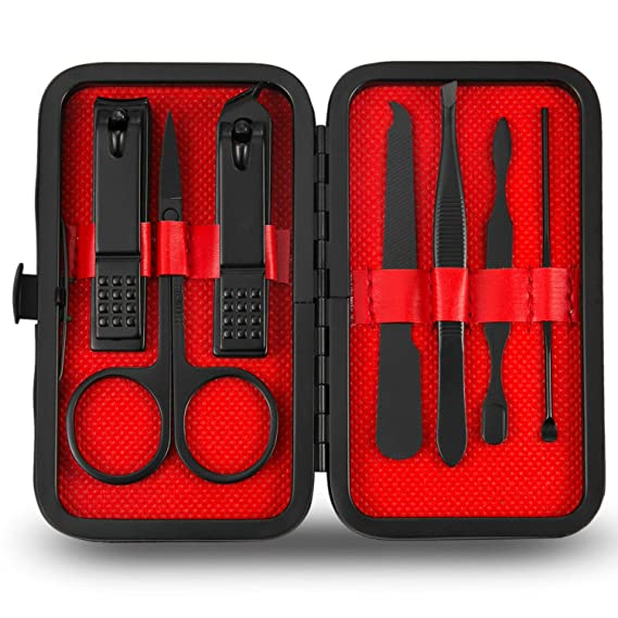 7pcs Manicure Set Nail Clipper Set Stainless with Leather Case | Shopee ...