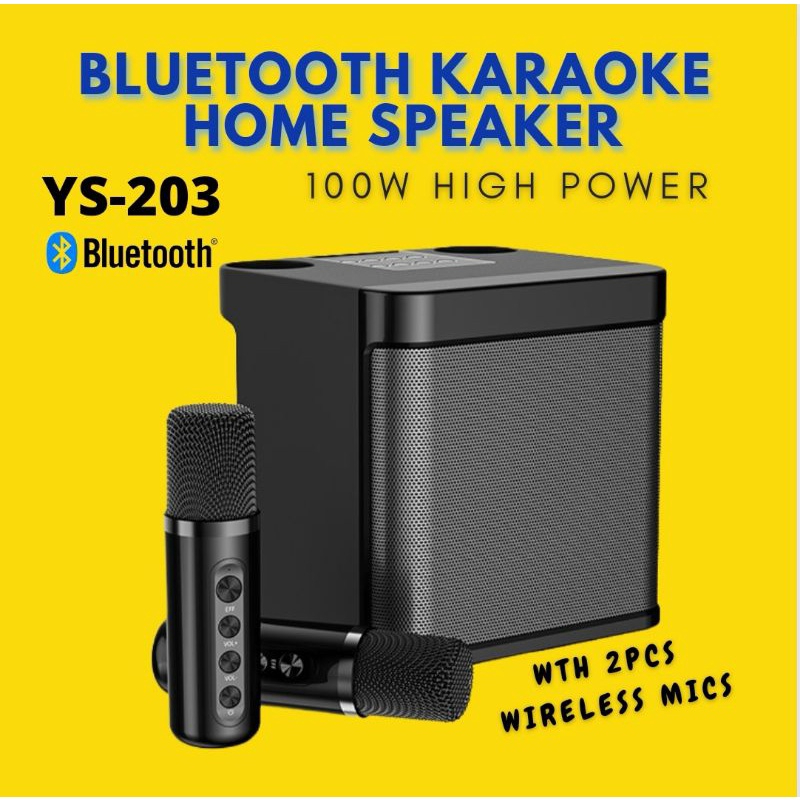 100W YS-203 Wireless portable professional karaoke With Free Double ...