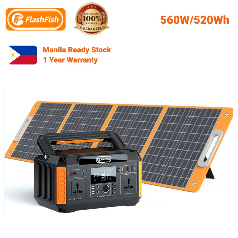 (560W Portable Solar Generator Set) Flashfish Power Station with Solar ...