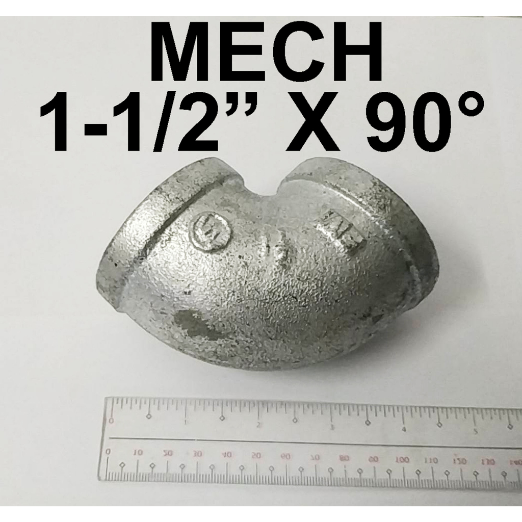 MECH GI ELBOW 1-1/2" X 90° SCH40 STANDARD THREADED SCREW TYPE MALLEABLE ...