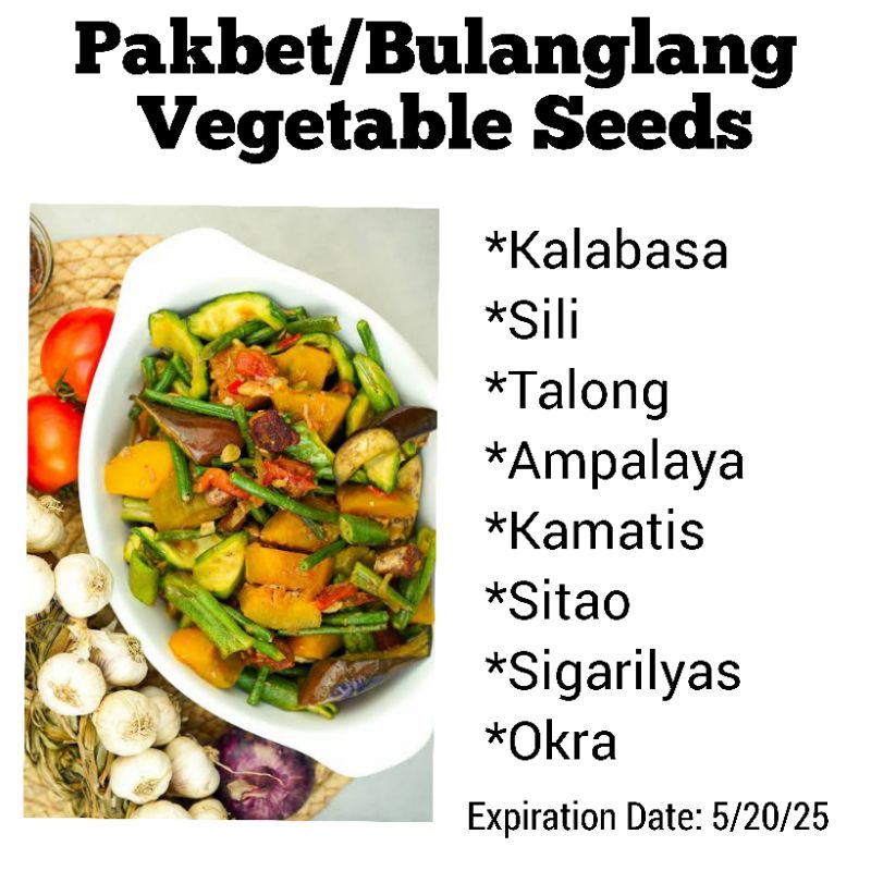 assorted seeds pakbet bulanglang garden f1 hybrid kalabasa talong okra ...