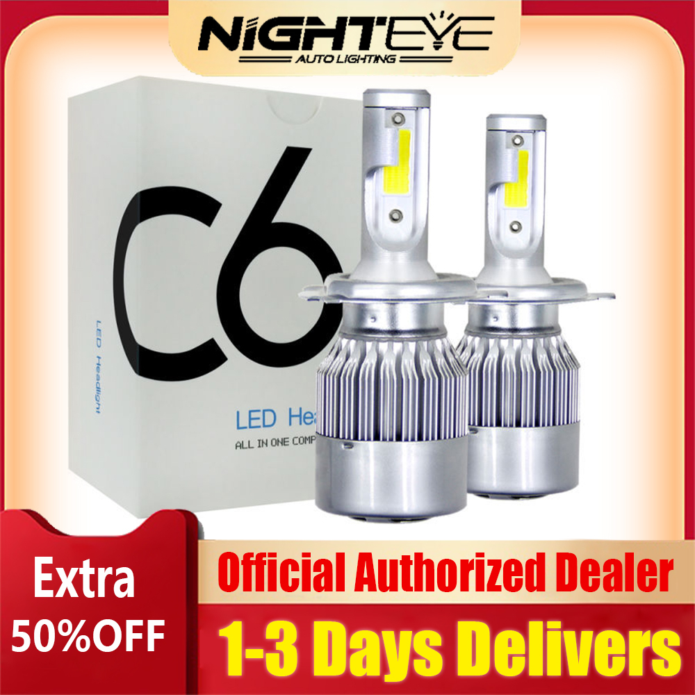 2PCS Upgrade New Chips C6 h4 Car LED Headlight bulb 6000K LED Fog ...