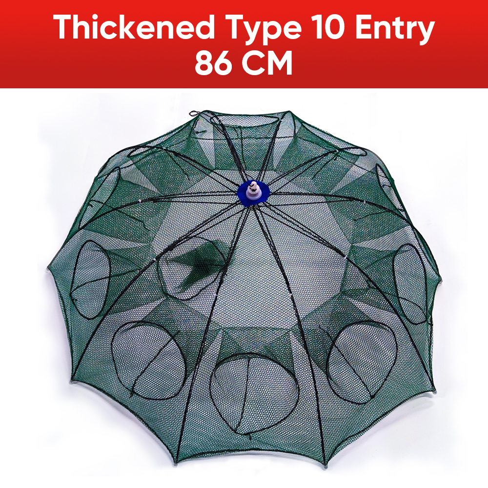 Mitsushi Folding Umbrella Fish Net Shrimp Cage CrabTrap Fish Trap ...