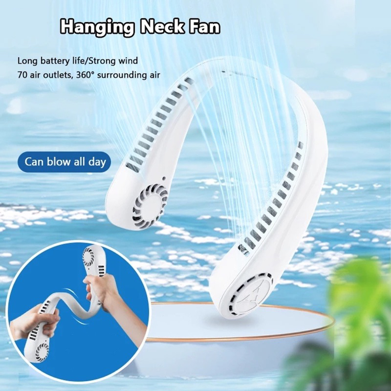 New Mini Neck Fan Portable Leafless Hanging Neck Rechargeable Mini ...