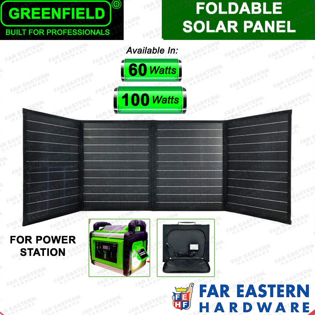 GREENFIELD Foldable Solar Panel 60W | 100W for Power Station ...