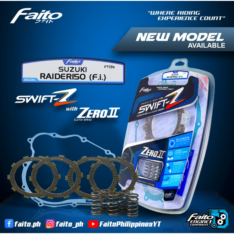 FAITO Clutch Lining with gasket + Clutch Spring Raider 150 Fi | Shopee ...