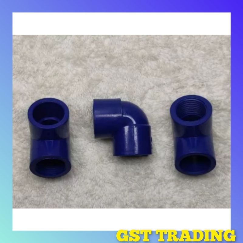 PVC BLUE FITTINGS Elbow Tee Male Female | Shopee Philippines