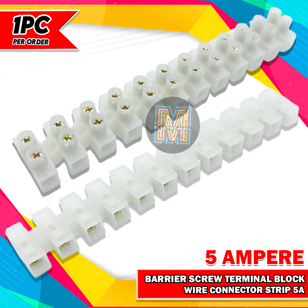 Barrier Screw Terminal Block Wire Connector Strip 5A | Shopee Philippines